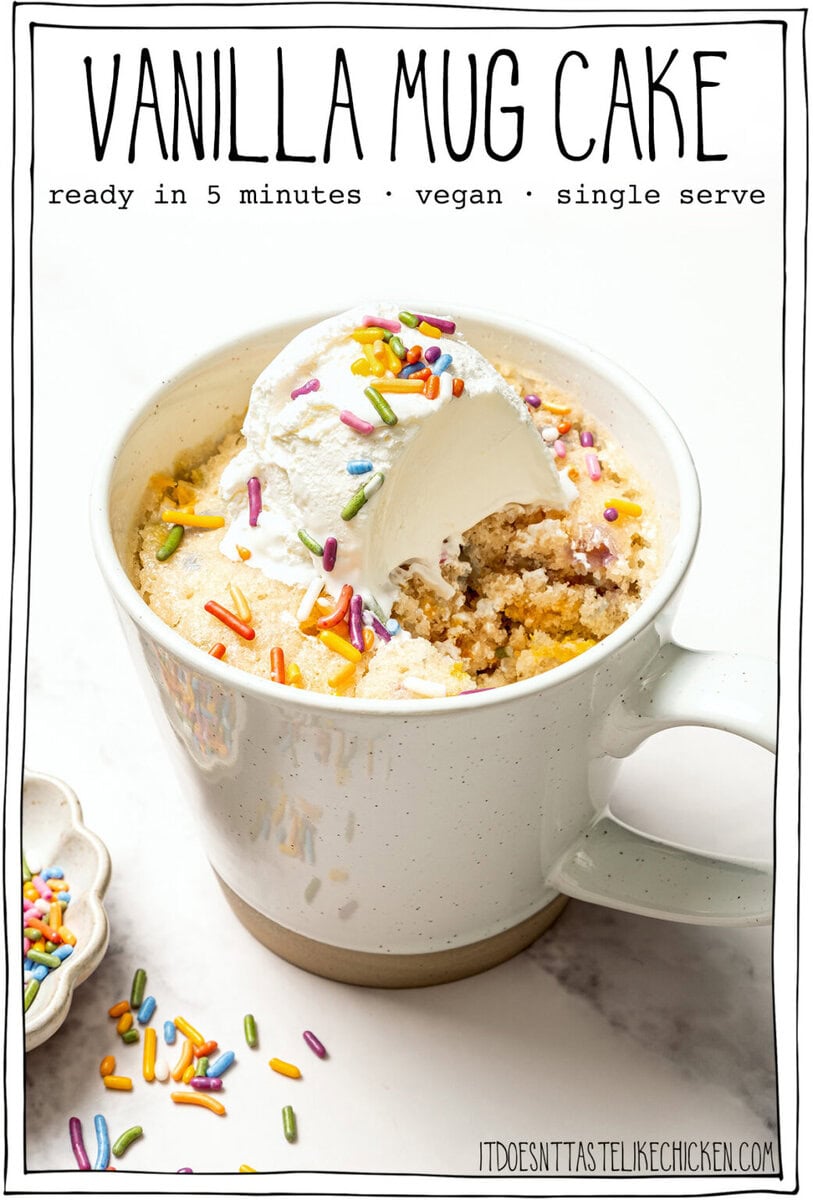 Vanilla Mug Cake (Easy + Vegan) | It Doesn't Taste Like Chicken