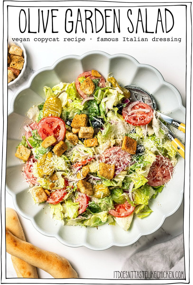 Olive Garden Salad (Vegan) | It Doesn't Taste Like Chicken
